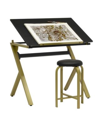 Offex Stellar 36" Wide Craft/Drawing Table with Adjustable Top and ...