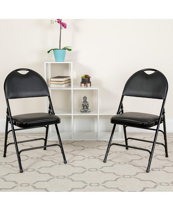 EMMA+OLIVER 4 Pack Home & Office Easy-Carry Party Events Padded Folding ...