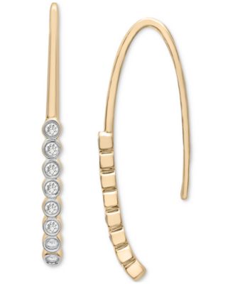 Wrapped™ Diamond Threader Earrings (1/6 ct. t.w.) in 14k Gold, Created ...