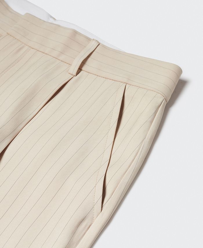 MANGO Women's Chalk-Stripe Trousers - Macy's