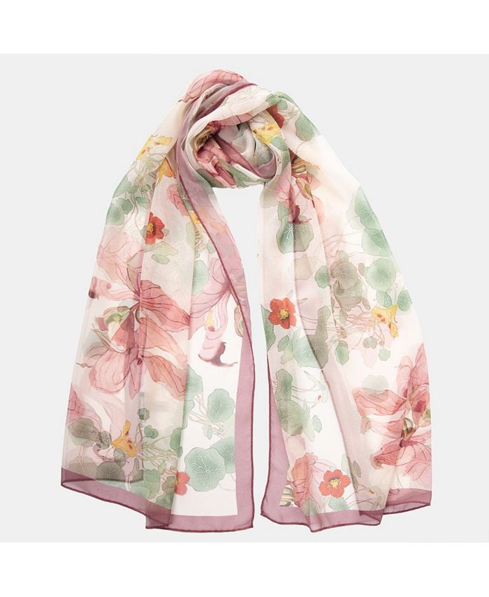 Elizabetta Monique - Long Sheer Silk Scarf for Women - Macy's