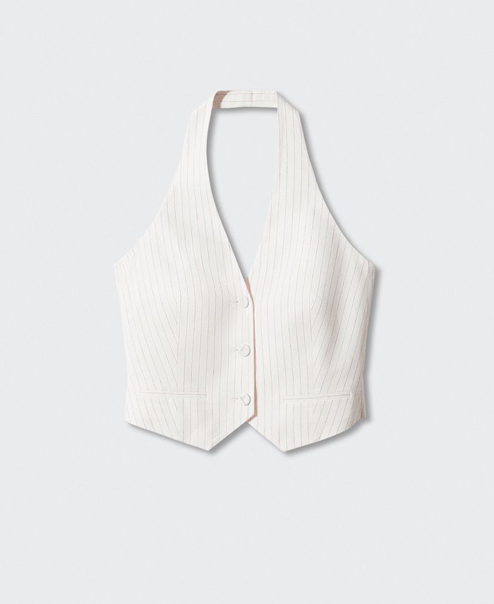 MANGO Women's Button Halter Neck Vest - Macy's