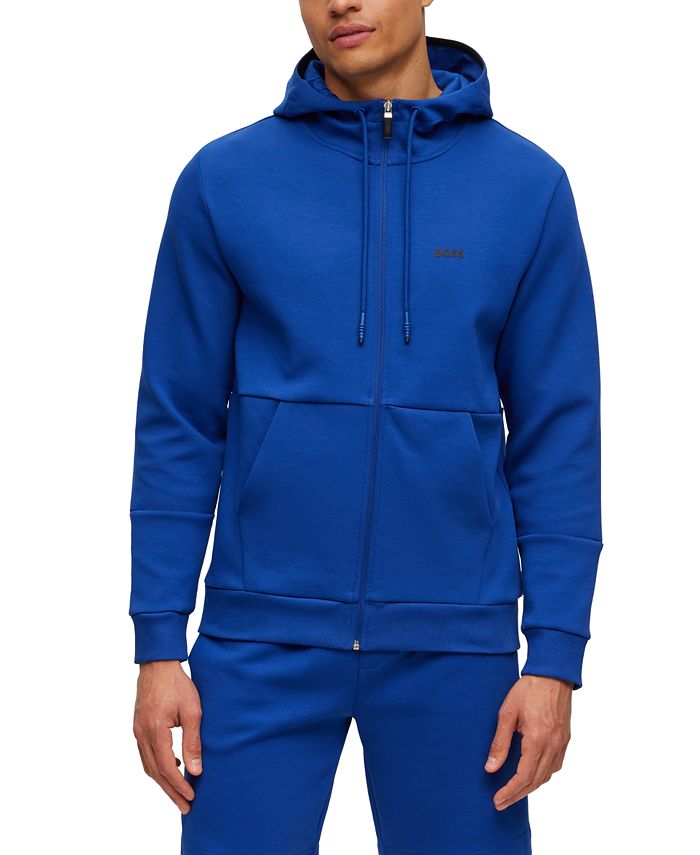 Hugo Boss Men's Embroidered Logo Zip-Up Hoodie - Macy's