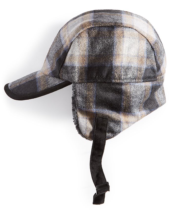 Scala Men's Plaid Fleece Cap with Ear Flaps - Macy's