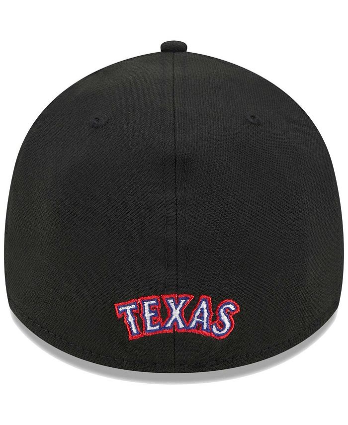 New Era Men's Black Texas Rangers Logo 39THIRTY Flex Hat - Macy's