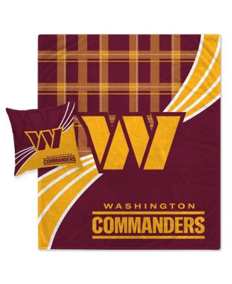 Washington Commanders Plaid Wave Lightweight Blanket and Pillow Combo ...
