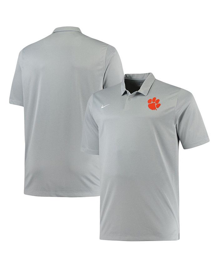 Nike Men's Heathered Gray Clemson Tigers Big and Tall Performance Polo ...