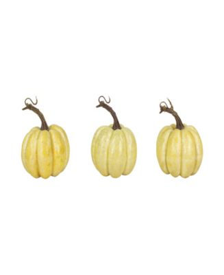 Set of 3 Antiqued White Crackle Finish Fall Harvest Pumpkins 4" - Macy's