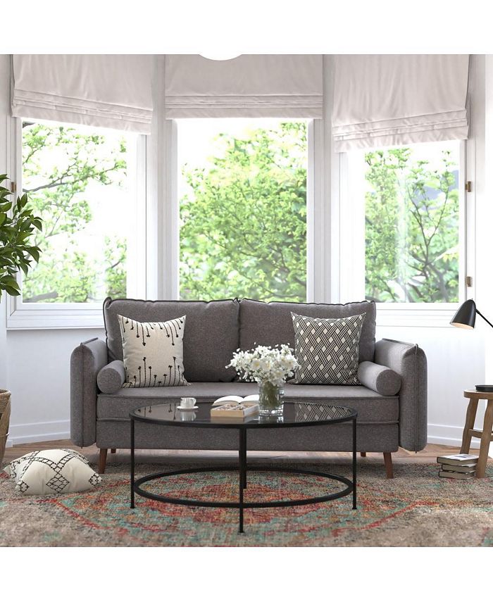 EMMA+OLIVER Carthage Upholstered Mid-Century Modern Pocket Spring Sofa ...