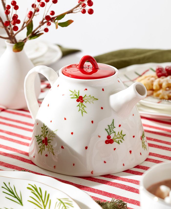 Lenox Bayberry Porcelain Printed Teapot - Macy's