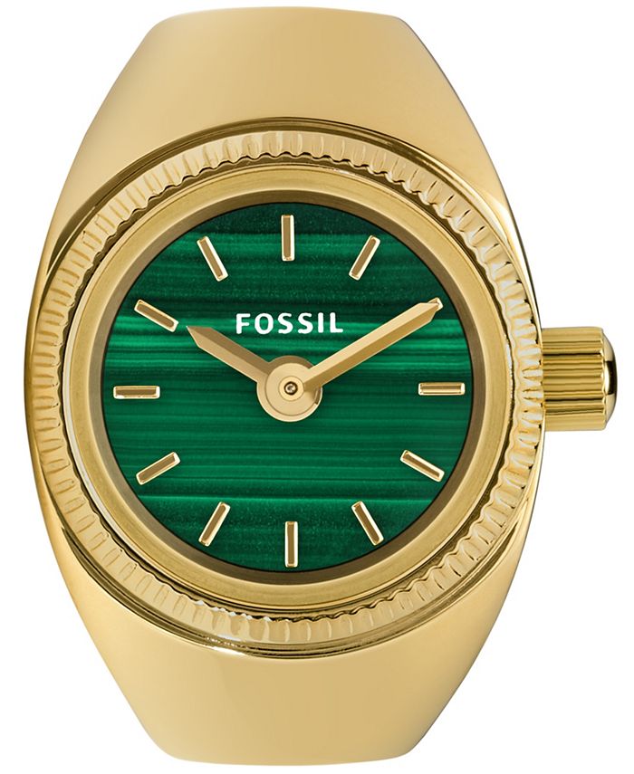 Fossil Women's Two-Hand Gold-Tone Stainless Steel Ring Watch, 15mm - Macy's