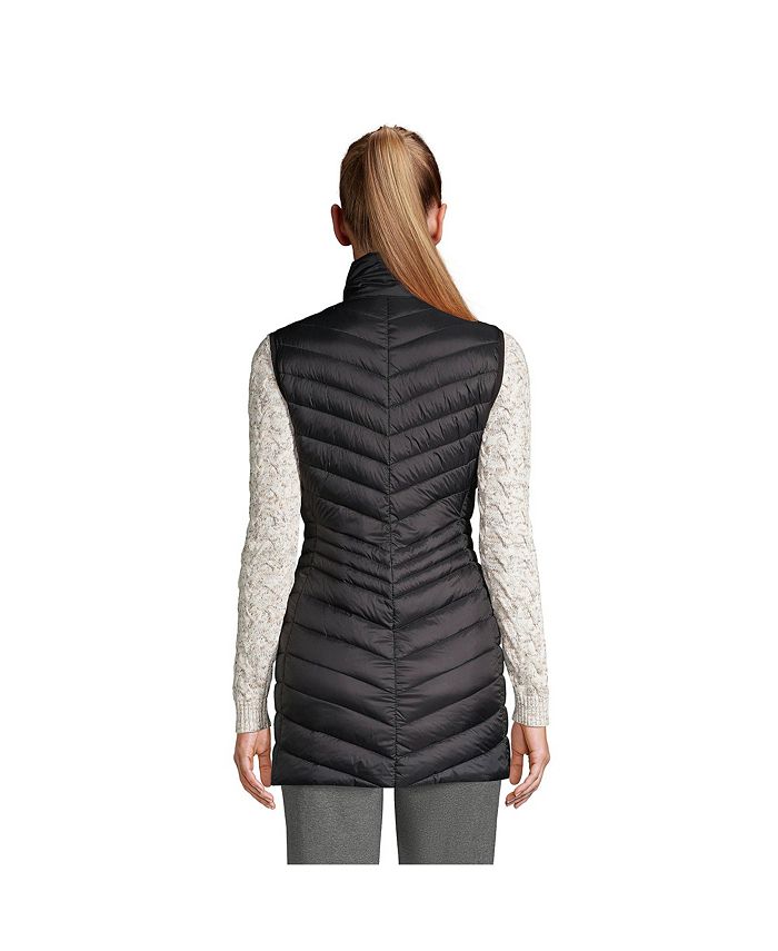Lands' End Petite Wanderweight Ultralight Packable Long Down Vest - Macy's