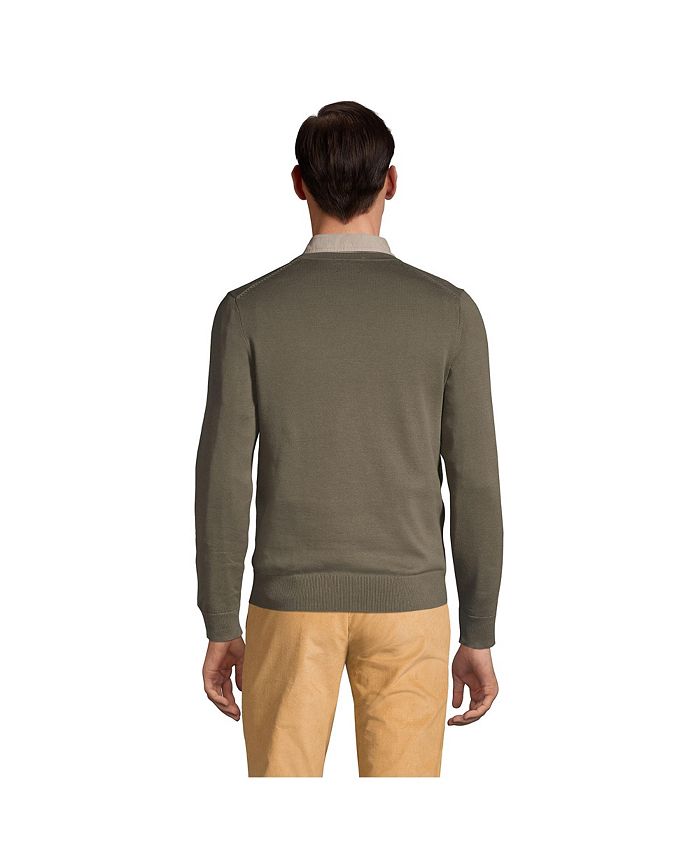 Lands' End Men's Classic Fit Fine Gauge Supima Cotton V-neck Sweater ...