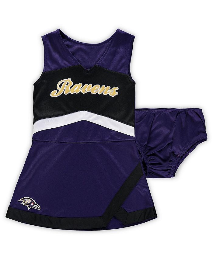 Outerstuff Little Girls Purple, Black Baltimore Ravens Cheer Captain ...