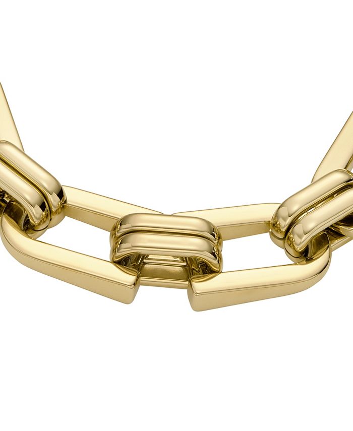 Fossil Heritage D-Link Gold-Tone Stainless Steel Chain Bracelet - Macy's