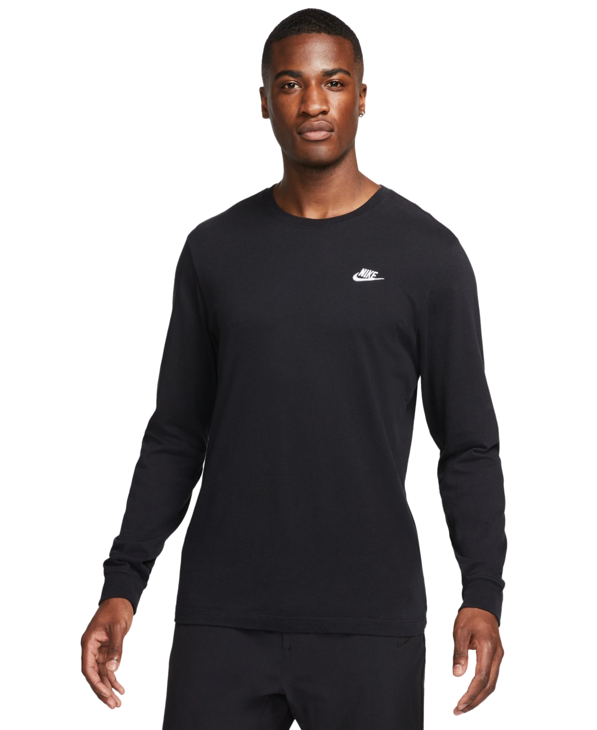 Click here for Nike Mens Long Sleeve Sportswear Club T-Shirt - Bl... prices