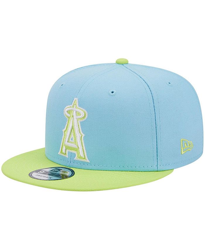 New Era Men's Light Blue, Neon Green Los Angeles Angels Spring Basic ...