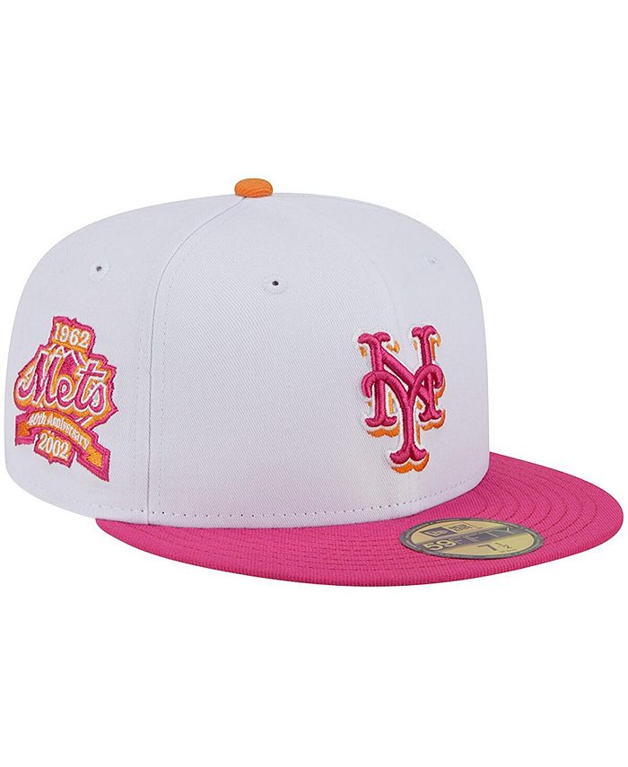 New Era Men's White, Pink New York Mets 40th Team Anniversary 59FIFTY ...