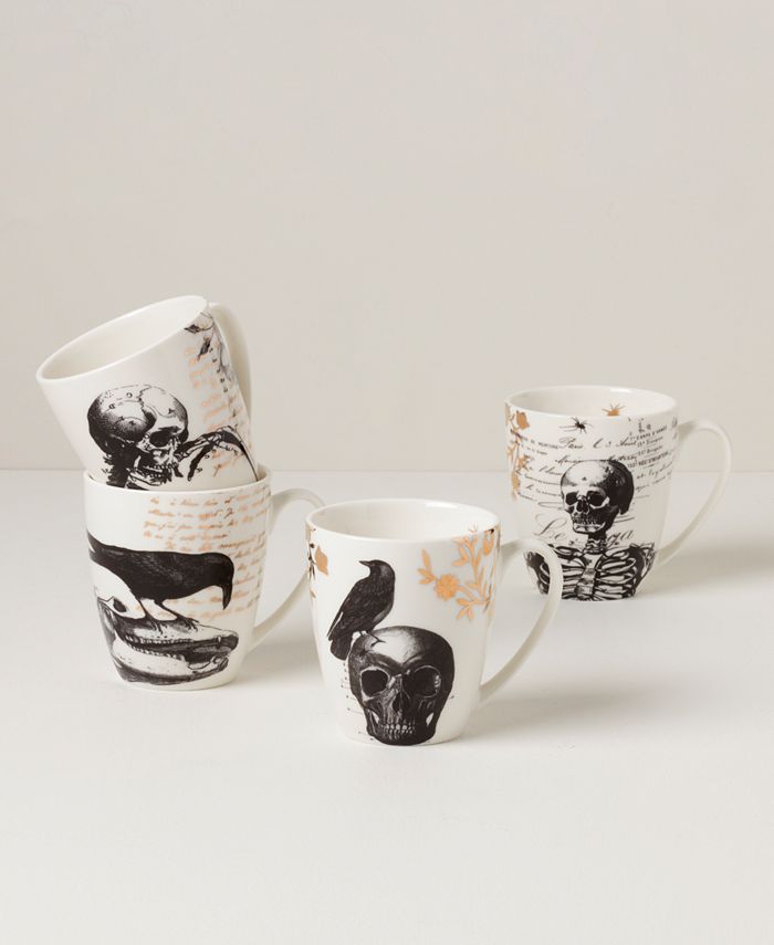 Lenox Vintage Gold Halloween Mugs, Set of 4 - Macy's