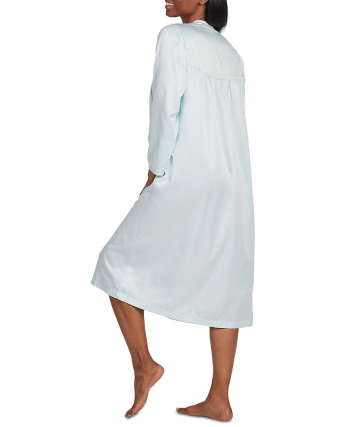 Miss Elaine Women's Embroidered Button-Front Nightgown - Macy's