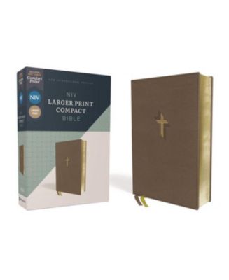 NIV, Larger Print Compact Bible, Leathersoft, Brown, Red Letter ...