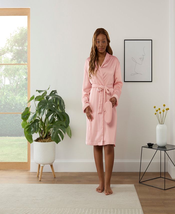 Clean Design Home x Martex Satin Robe and Eyemask Gift Set - Macy's