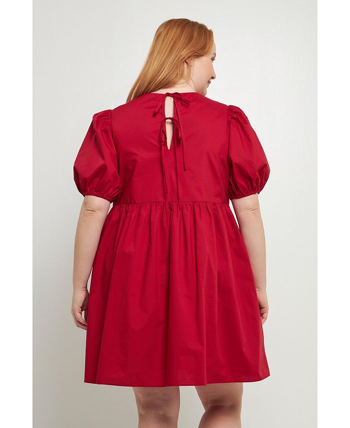 English Factory Plus Size Asymmetrical Baby doll Mini with Back ...