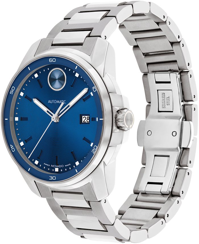 Movado Men's Bold Verso Swiss Automatic Silver Tone Stainless Steel ...