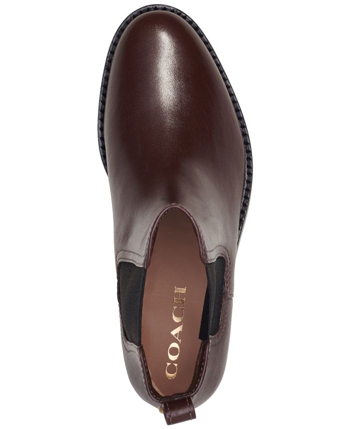 COACH Women's Maeve Sculpted C Leather Chelsea Booties - Macy's