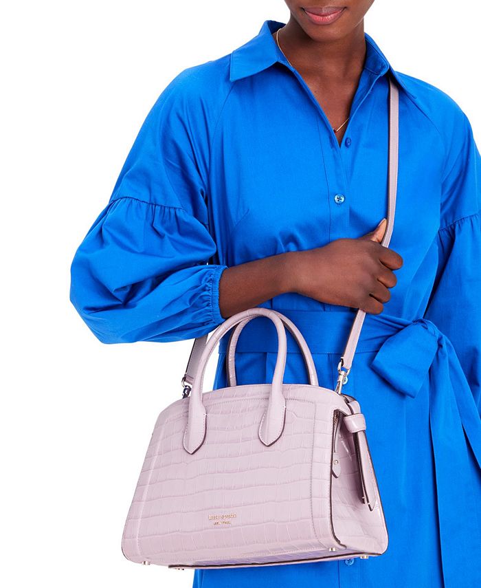kate spade new york Knott Croc Embossed Leather Small Zip Top Satchel ...
