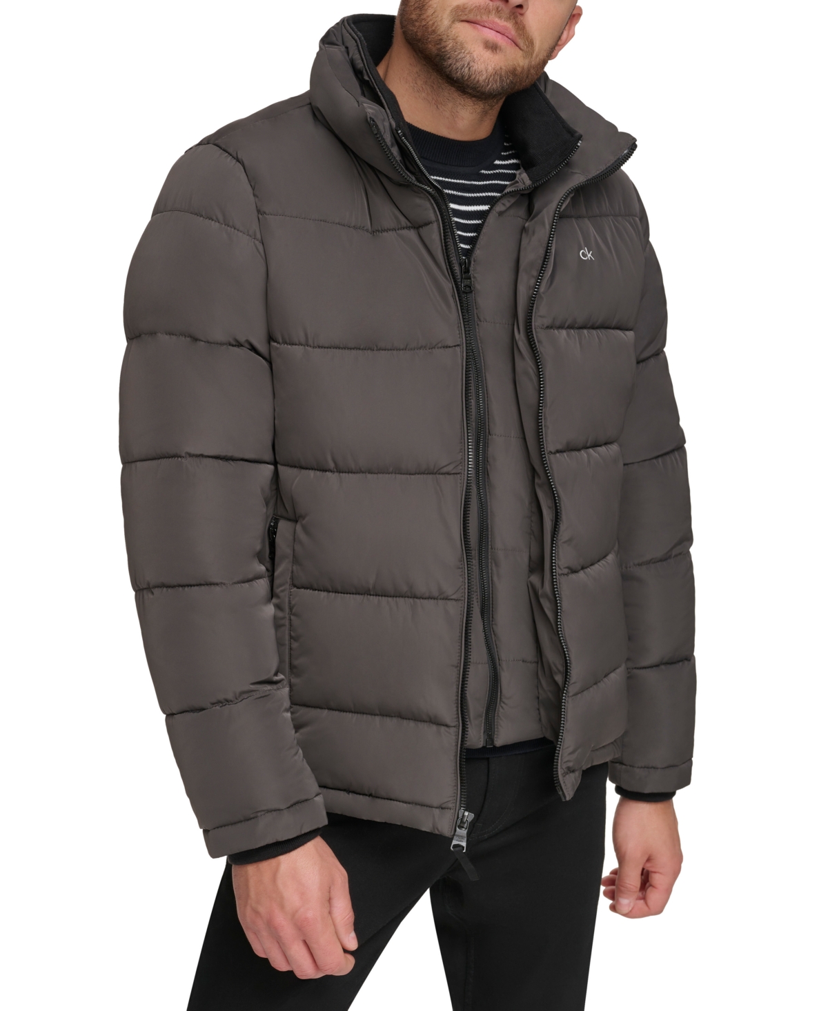 Click here for Calvin Klein Mens Puffer With Set In Bib Detail  C... prices