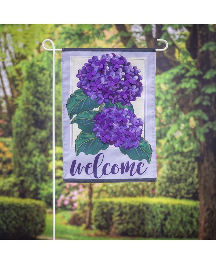 Evergreen Hydrangea Welcome Garden Applique Flag 12.5 x 18 Inches ...
