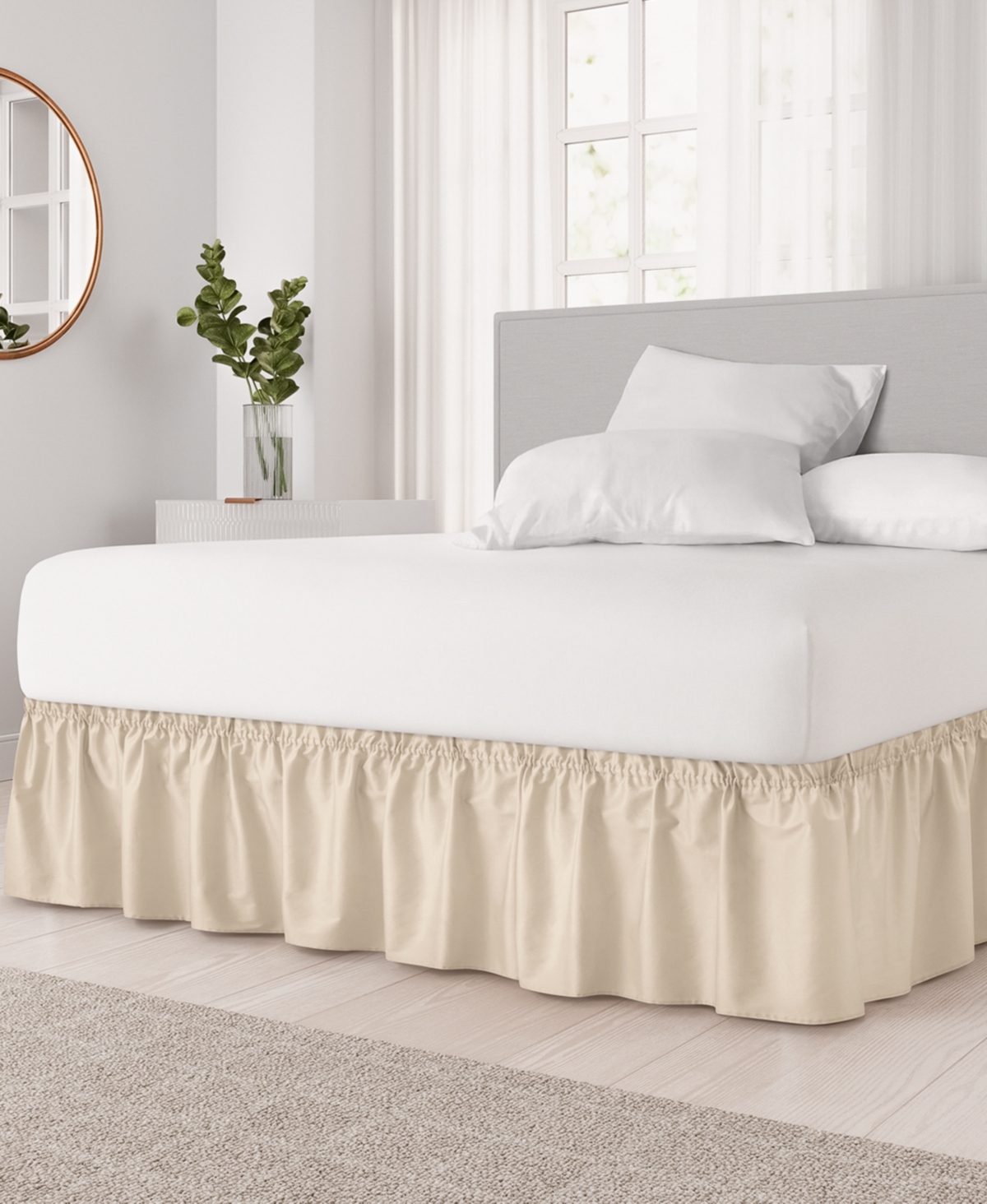 Click here for Ruffled Elastic Wrap Around Bedskirt 15 Inch Drop... prices