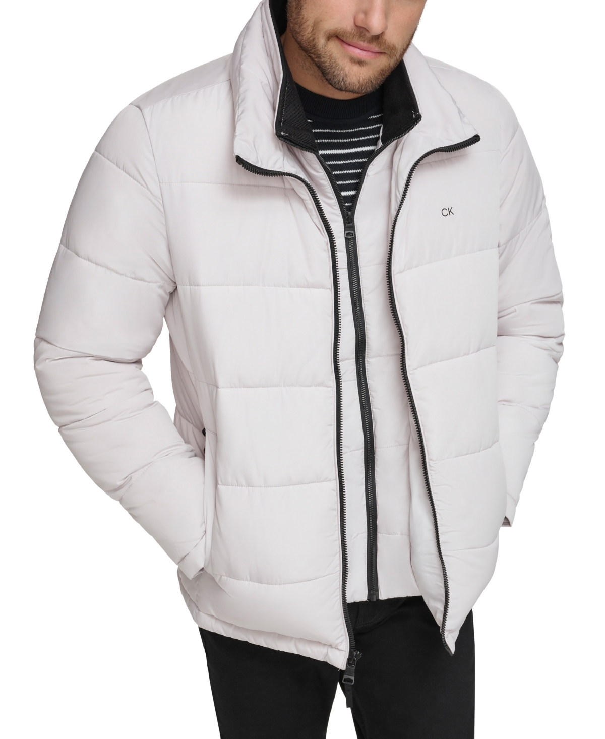 Click here for Calvin Klein Mens Puffer With Set In Bib Detail  C... prices