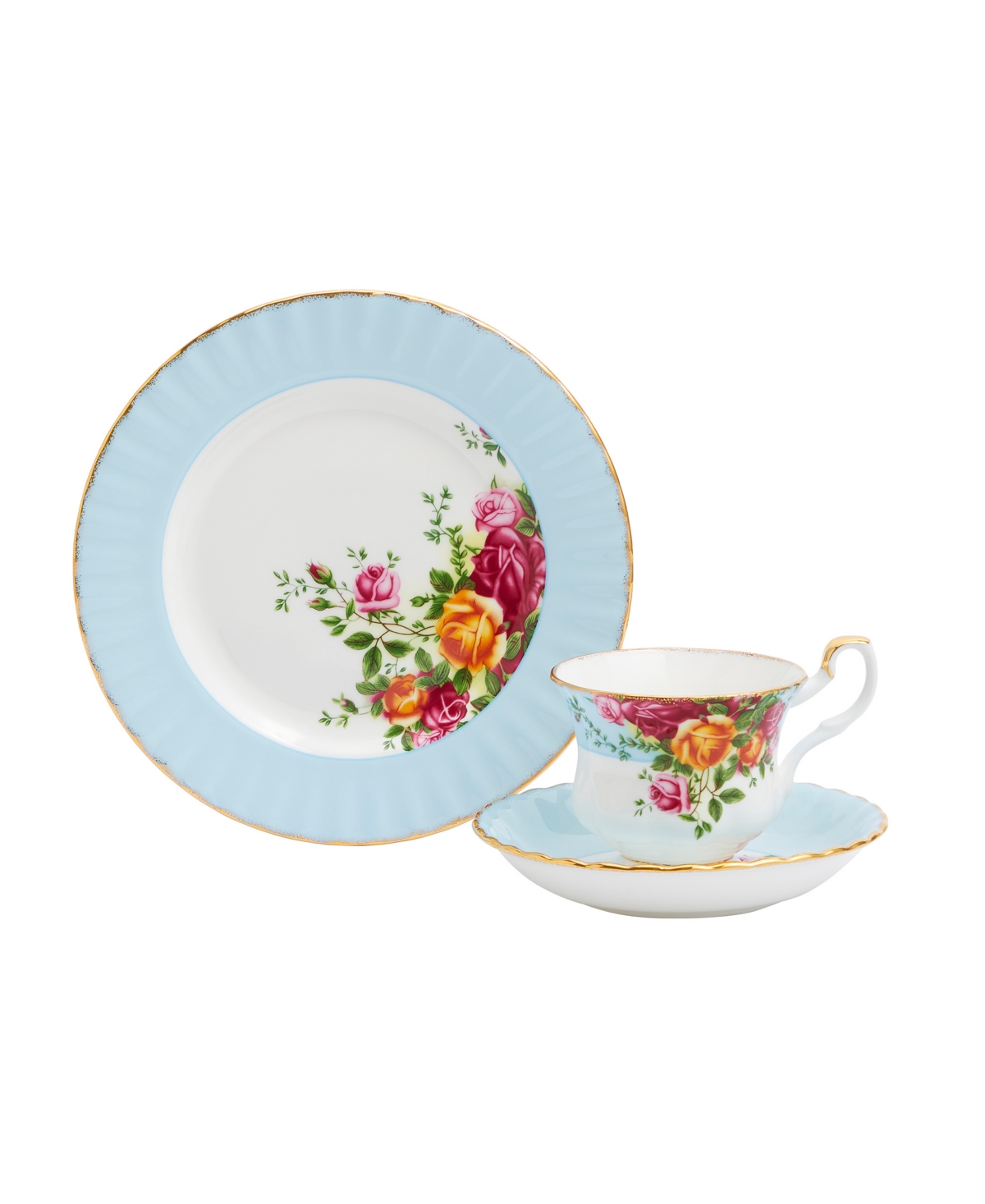 Click here for Royal Albert Old Country Roses Aqua 3 Piece Set -... prices