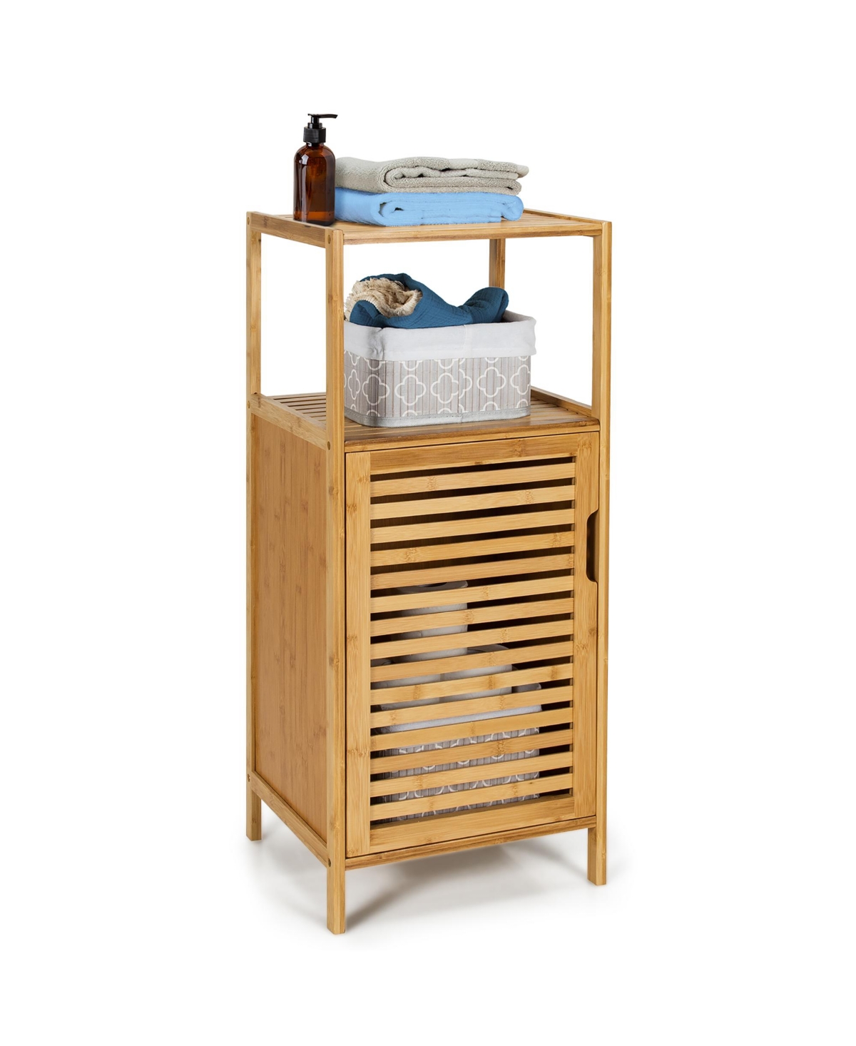 Click here for Bamboo Bathroom Storage Floor Cabinet w/Door and S... prices