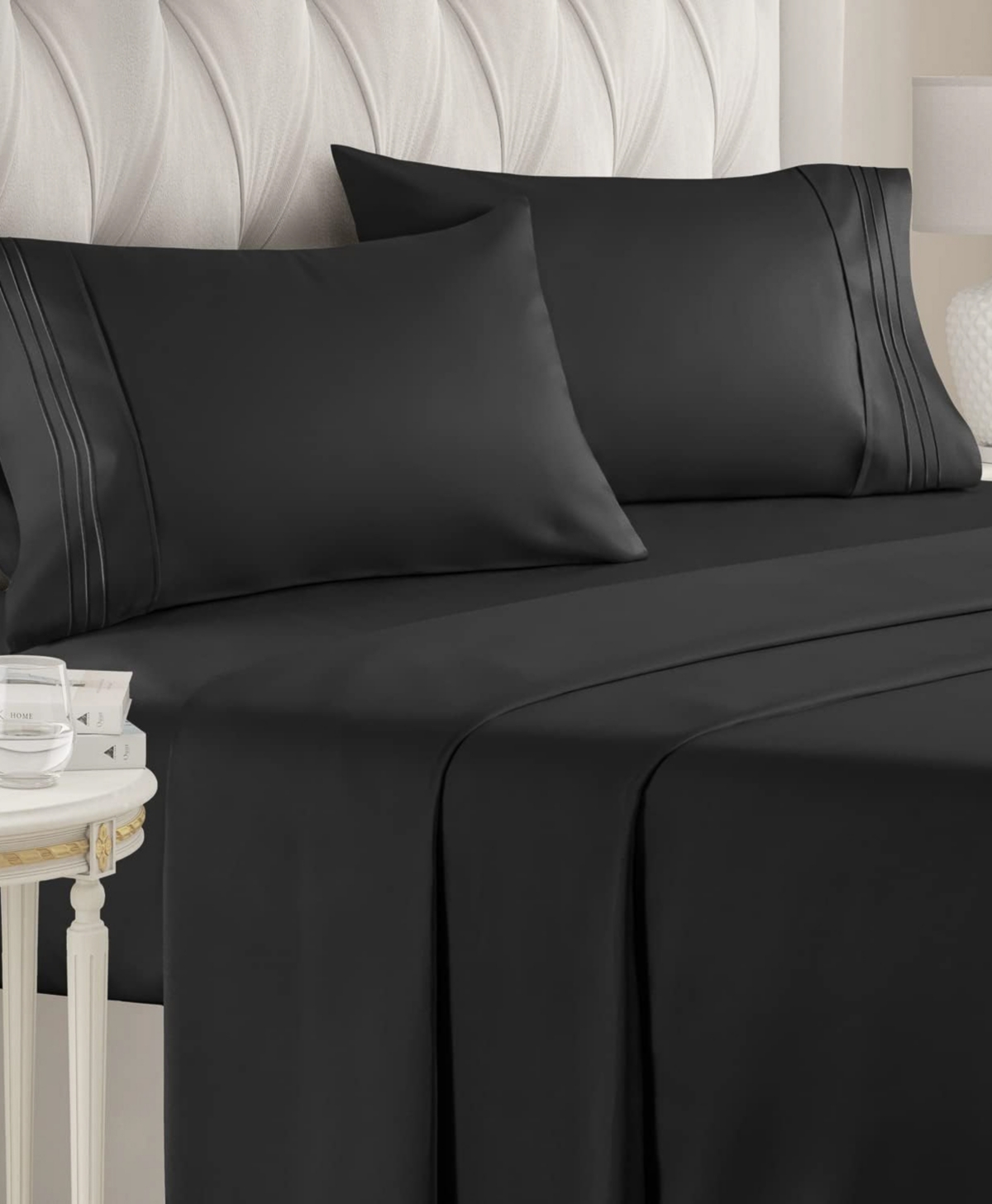 Click here for 4 Piece Microfiber Sheet Set - King - Black prices