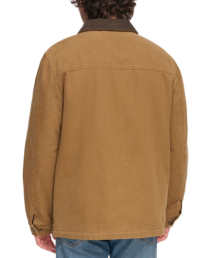 Levi's Men's Plaid-Lined Canvas Chore Jacket - Macy's