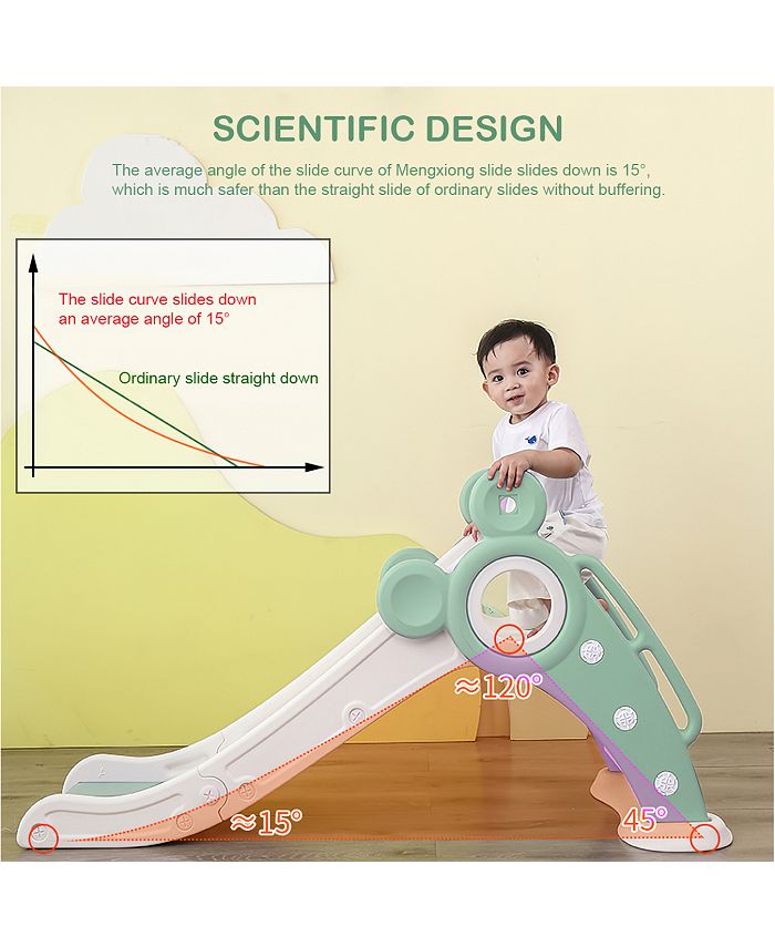 Simplie Fun Children's Folding Slides with Stairs, Outdoor Small ...