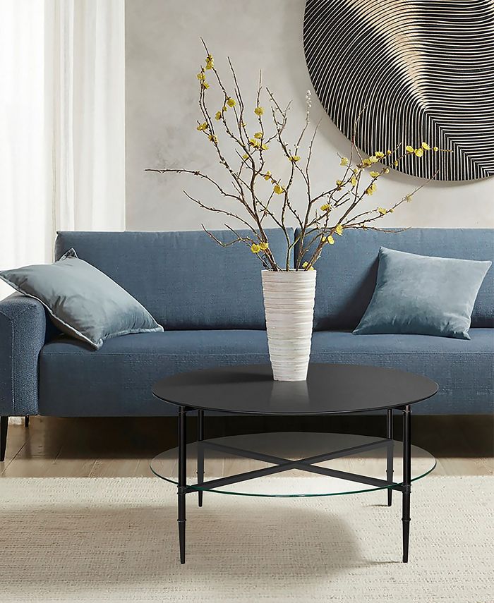 Martha Stewart Collection Caroline 18" Round Interchangeable Wood Glass ...