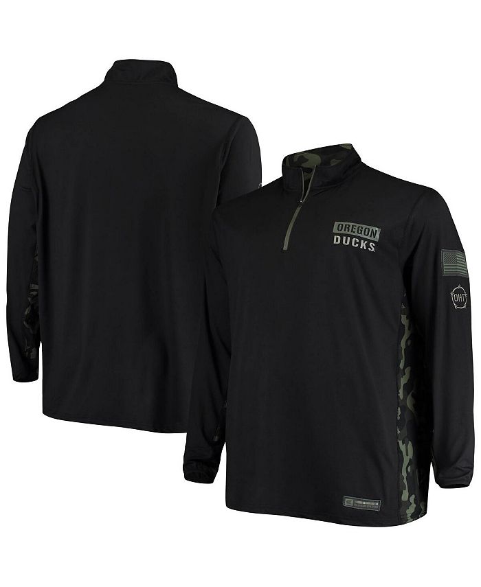 Colosseum Men's Black Oregon Ducks OHT Military-Inspired Appreciation Big and Tall Quarter-Zip ...