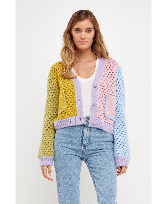 English Factory Women's Contrast Detail Cardigan - Macy's