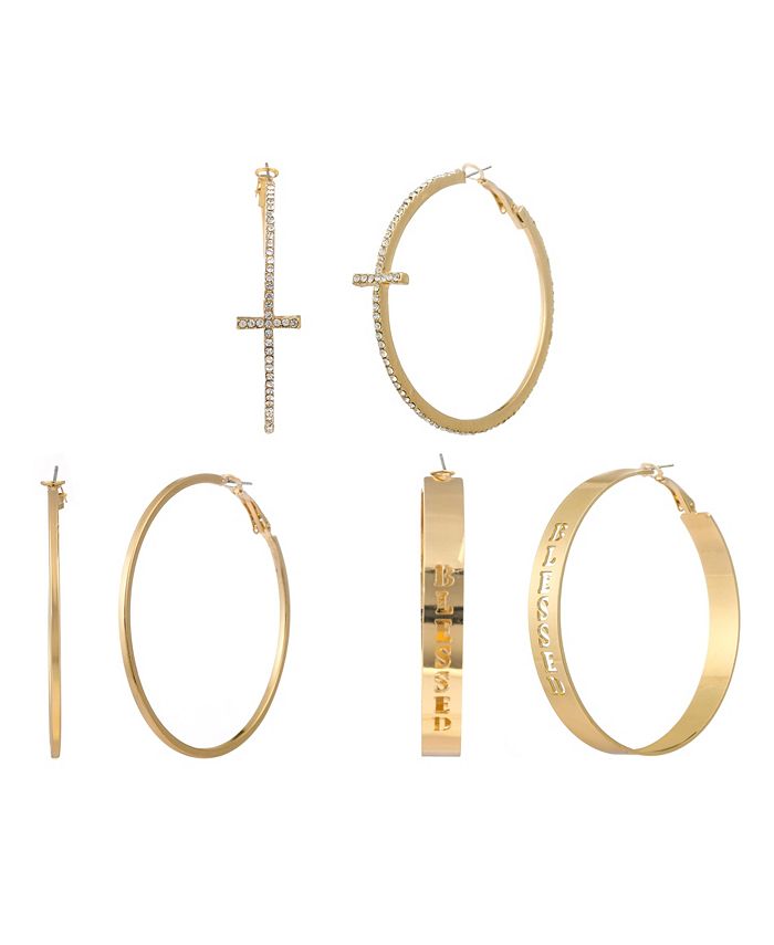 Aaliyah Trio Cross Hoop Earring Set - Macy's