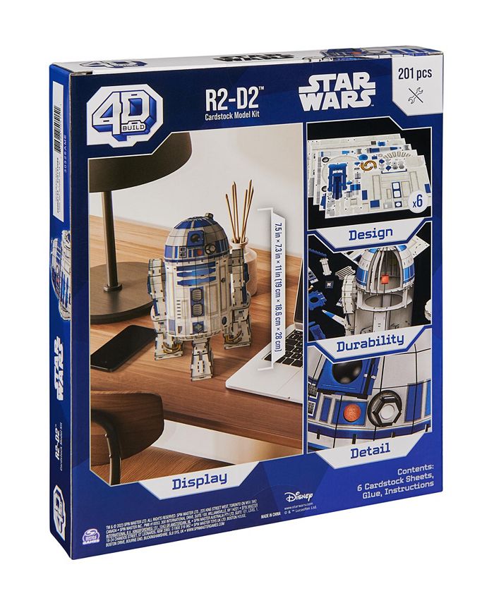 Spin Master Toys & Games 4D Build, Star Wars R2-D2 Cardstock Model Kit ...