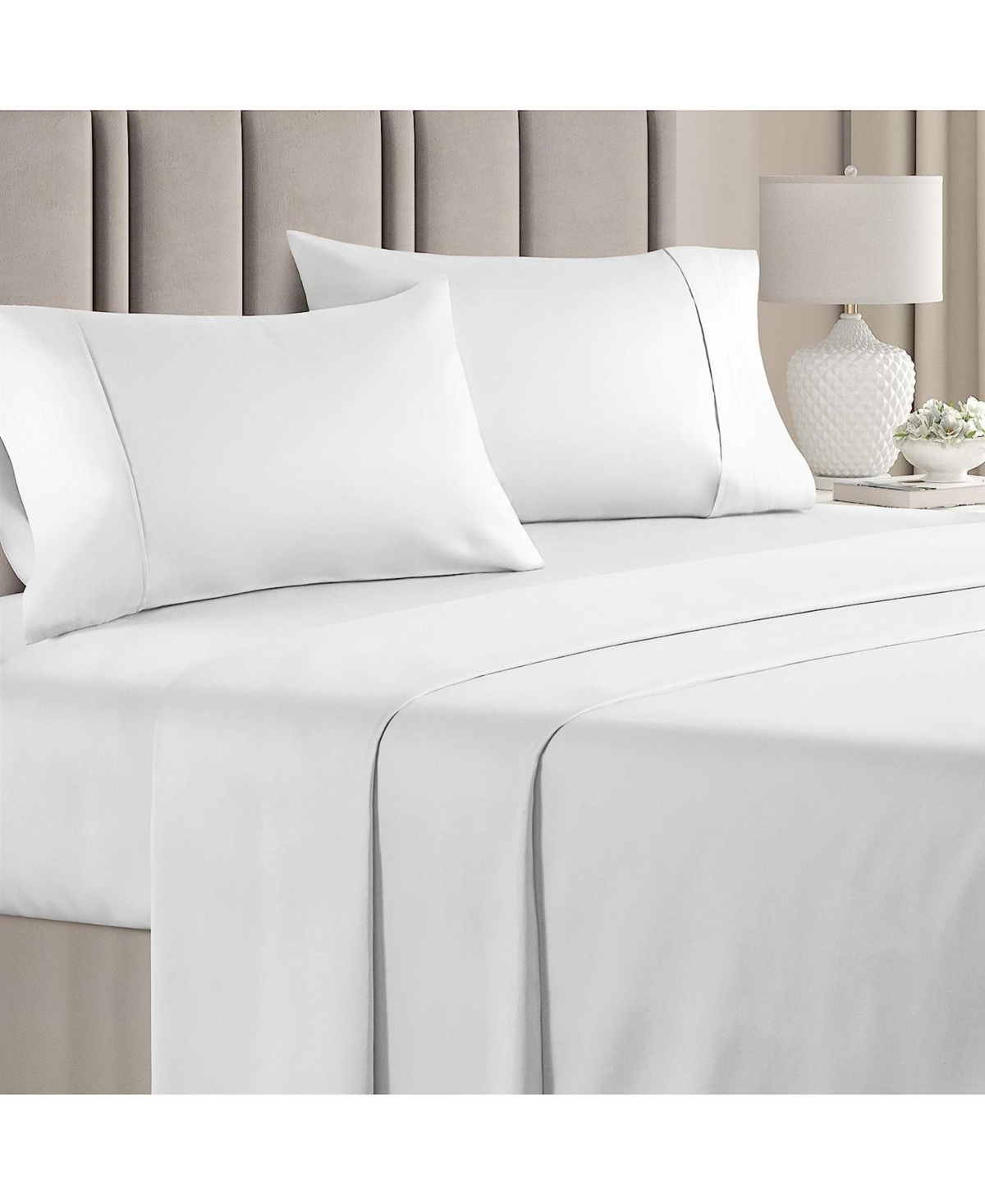 Click here for 4 Piece 100 Cotton 400 Thread Count Sheet Set - Qu... prices
