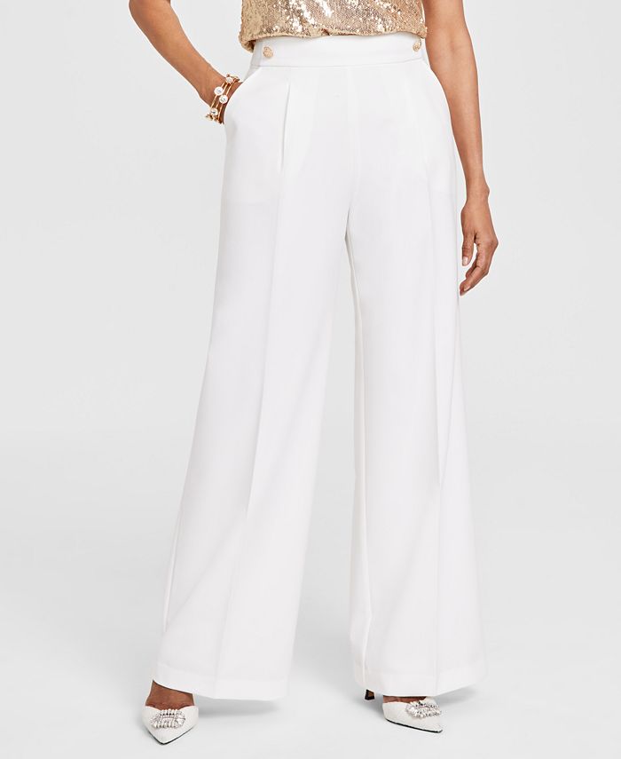 I.N.C. International Concepts Women's High-Rise Button Trousers ...