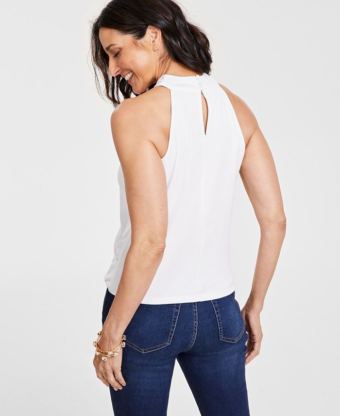 I.N.C. International Concepts Women's Cross-Strap-Neck Top, Created for ...