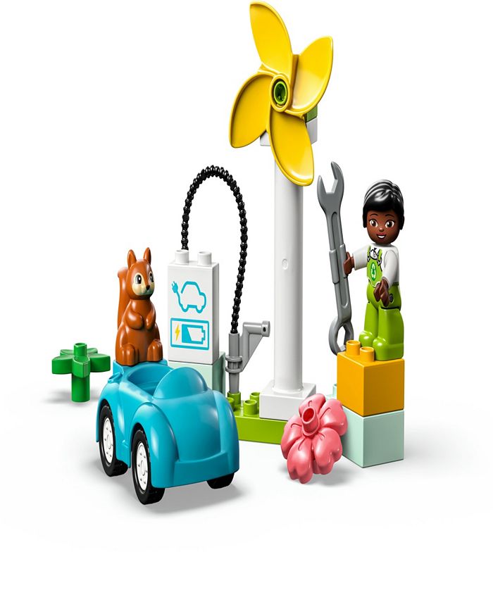 LEGO® DUPLO Town 10985 Wind Turbine and Electric Car Toy STEM Building ...