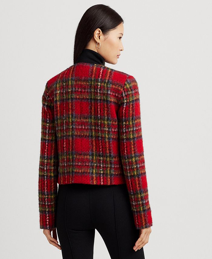 Lauren Ralph Lauren Women's Plaid Mohair Cropped Jacket - Macy's