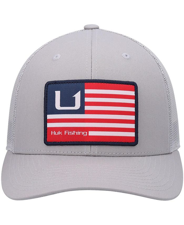 Huk Men's Gray Huks and Bars American Trucker Snapback Hat - Macy's